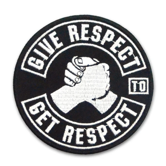 AUFNÄHER AUFBÜGLER PATCH Biker give Respect MC Support Motorrad Sprüche ...