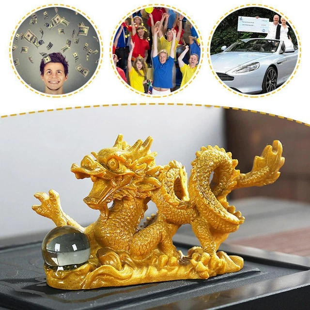2024 CHINESE AUSPICIOUS Money Dragon Statue Resin Sculpture New UK M0P3 ...