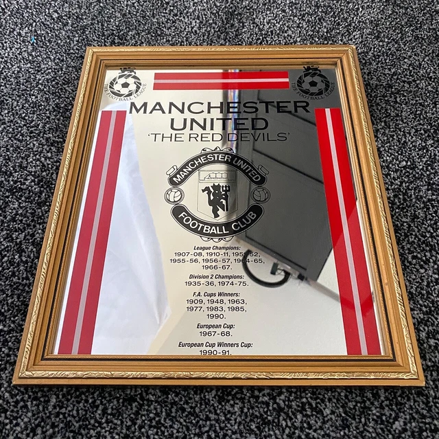 MANCHESTER UNITED VINTAGE Football Mirror - 1990s before Premier League ...