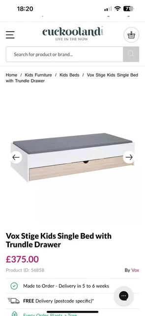 CUCKOOLAND BED WITH Tipi Pull Out Bed £286.68 - PicClick UK