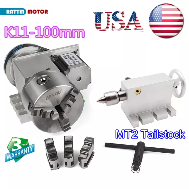 CNC ROUTER ROTATION Axis MT2 Tailstock Dividing head 4th axis 3 jaw ...