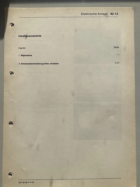 UNIMOG WERKSTATTHANDBUCH SCHEINWERFEREINSTELLUNGEN, Original EUR 4,99 ...