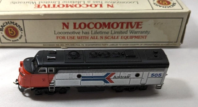 LOCOMOTIVE DIESEL BACHMANN AMTRAK EMD F9 échelle N #505 EUR 13,89 ...