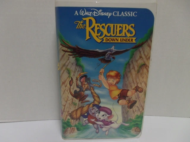 DISNEY VHS THE Rescuers & Down Under (1991, 1992) Black Diamond bundle ...