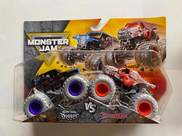 MONSTER JAM -DOUBLES *Son-uva Digger VS THUNDEROARUS* 1:64 Scale NEW! 3 ...