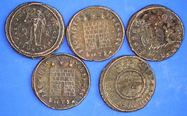 ROMAN BRONZE FOLLIS coins including Constantine I & II AD 317-337 ...