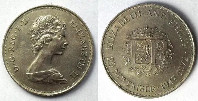 QUEEN ELIZABETH II Silver Wedding Coin Royal Mint Family 1947 1972 Old ...