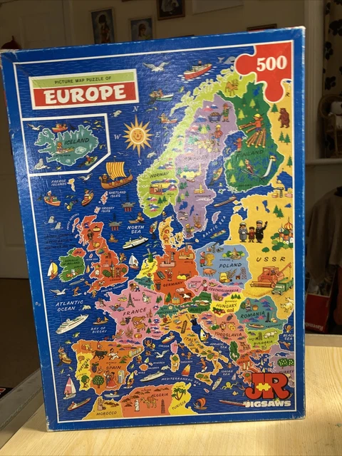 PICTURE MAP PUZZLE Europe Map 500 Large Pieces Jr Jigsaw Puzzle EUR 11 ...