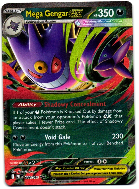 MEGA GENGAR EX 056/094 Phantasmal Flames Holo Double Rare NM £3.64 ...