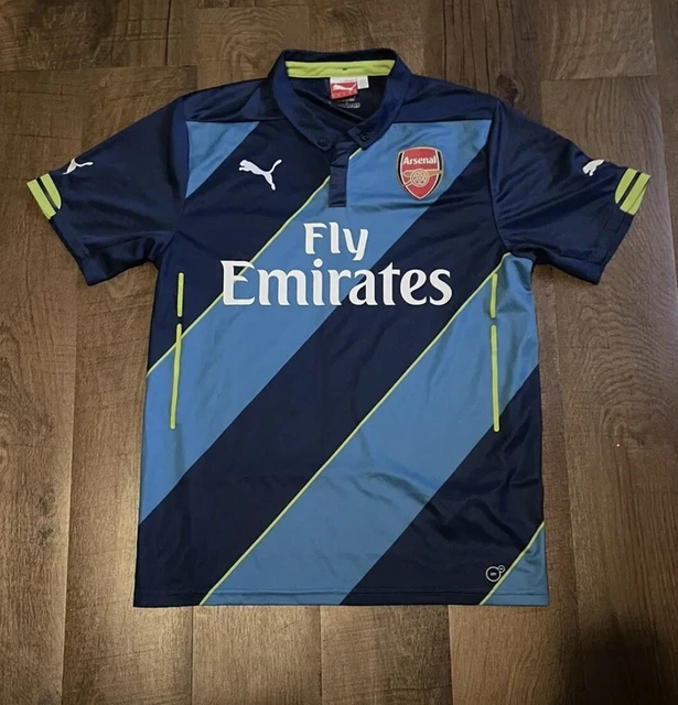 PUMA ARSENAL SHIRT Blue Fly Emirates AFC Shirt Jersey Size M Football ...