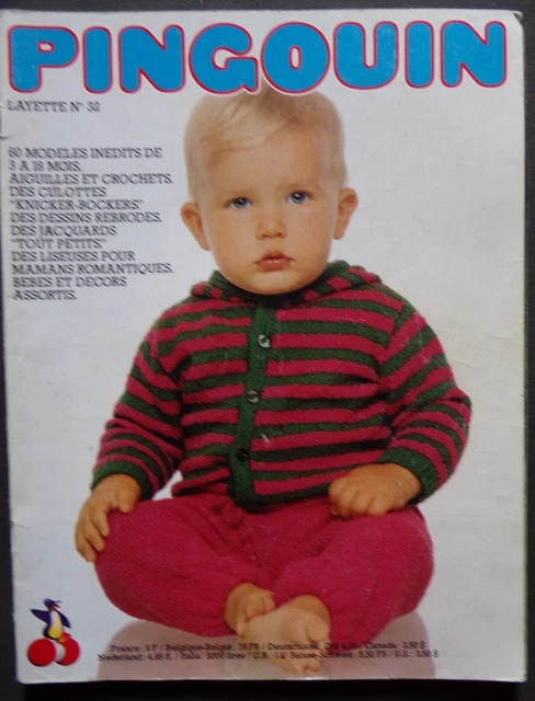 § CATALOGUE ANCIEN laine tricot PINGOUIN n° 32 bébé layette EUR 6,00 ...