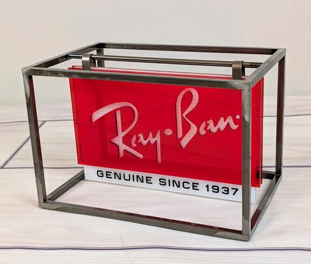 RAY-BAN DOUBLE SIDED Metal/Plexi Counter Display Sign Genuine Since ...