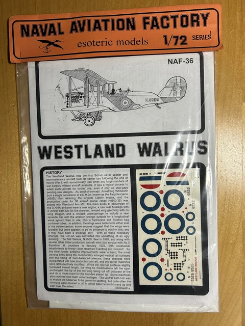 1/72 WESTLAND WALRUS Model Kit By Esoteric £23.00 - PicClick UK