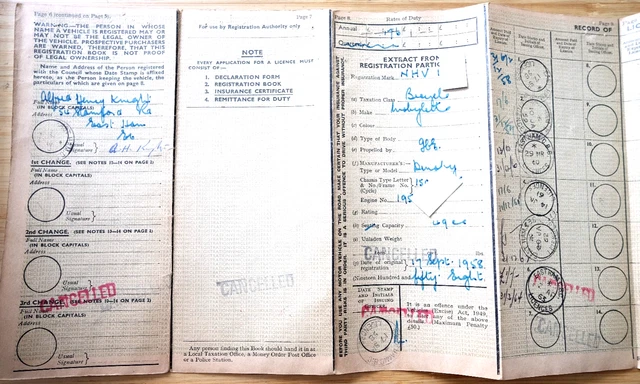 OLD STYLE RF60 LOGBOOK for a MOBYLETTE 49cc MOPED regd 17 September ...