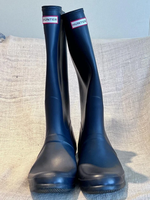 HUNTER NAVY BLUE Mens Original Tall Wellies Size UK 12 EU 47 £45.00 ...