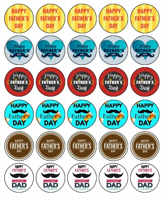 FATHERS DAY CUPCAKE Toppers Edible Wafer Paper Designer Cake ...