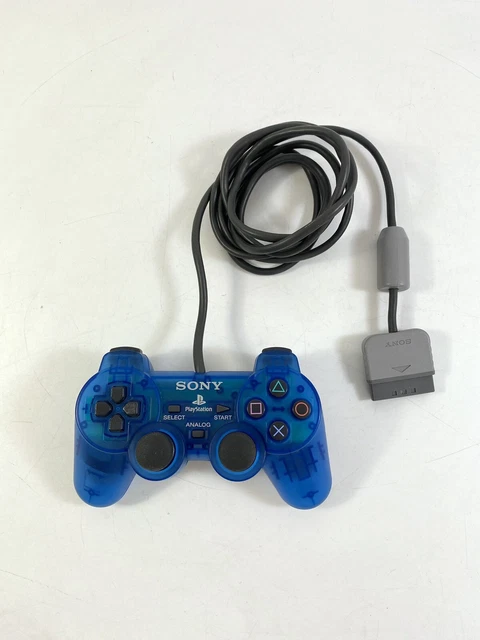 SONY PLAYSTATION ISLAND Blue Clear DualShock Wired Controller SCPH-1200 ...