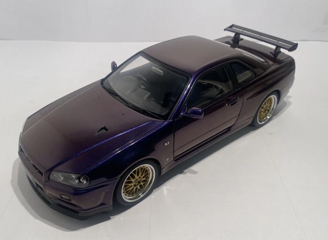 AUTOART NISSAN SKYLINE GT-R (R34), Viola Mezzanotte III, 1:18, Originale, AA 77403 EUR 171,00 ...