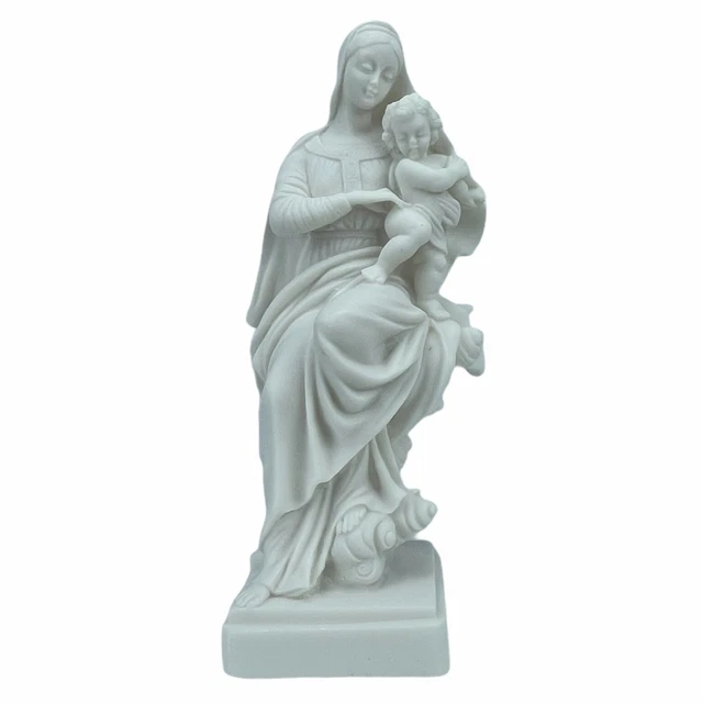 OUR LADY BLESSED Virgin Mary with Baby Jesus Greek Cast Marble Statue ...