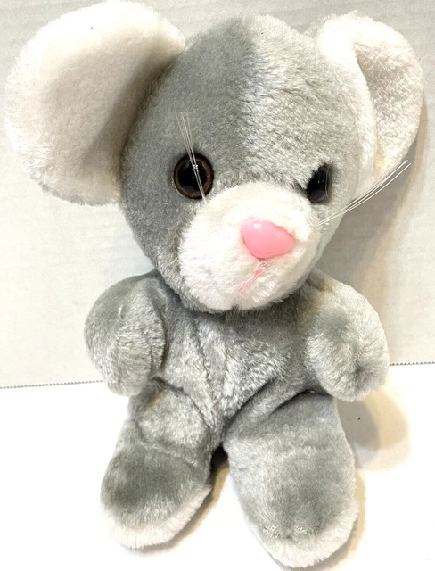 RARE VINTAGE CIRCUS Circus Las Vegas Plush Stuffed Gray White Mouse 8 ...