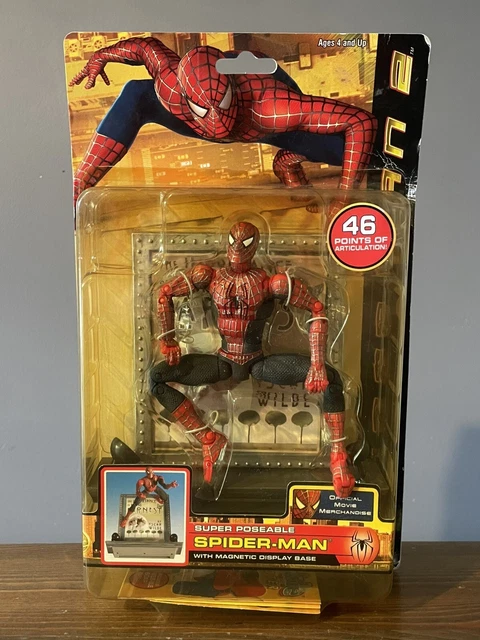MARVEL SPIDER-MAN 2 Magnetic Super Poseable Spider-Man 6" Figure Toybiz ...