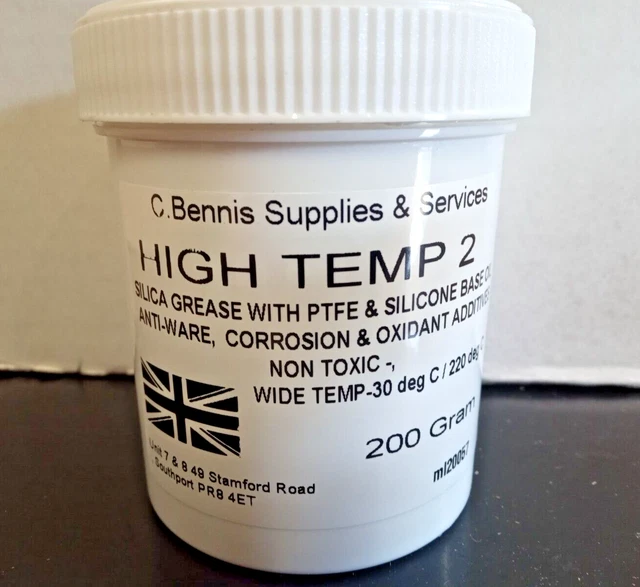 200 GRAM PTFE SILICONE GREASE Plastic safe low friction High ...