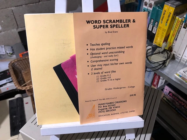 AVANT-GARDE WORD SCRAMBLER and Super Speller Apple II II+ IIe IIc IIgs ...