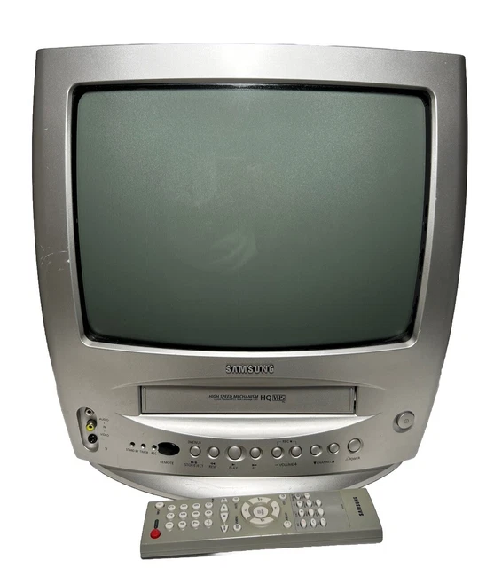 RETRO GAMING CRT TV Samsung TI-14N3 Combi TV /VCR VHS SCART 14 inch Silver £98.00 - PicClick UK