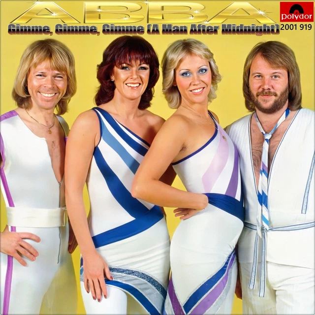 REPRO PHOTO ABBA Gimme Gimme Gimme AGNETHA POLYDOR 7" Single Cover Size ...