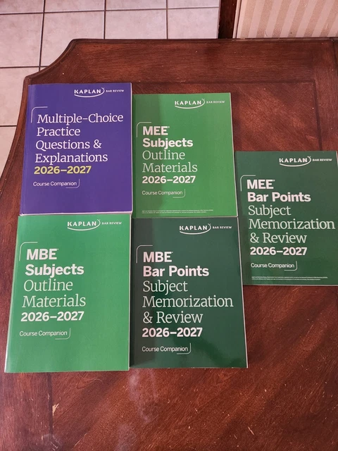 KAPLAN BAR EXAM Review Books 2026-2027 Set MBE MEE Questions Materials ...