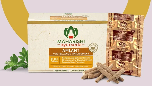 MAHARISHI AYURVEDA AMLANT - For Acidity & Gas Relief | 60 Tablets Pack ...