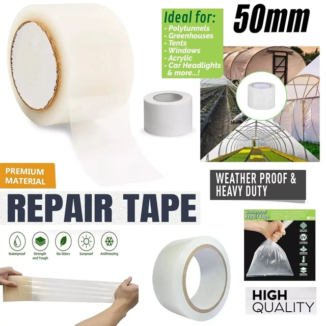50MM X 25M Polythene Repair Tape Adhesive All Weather Greenhouse ...
