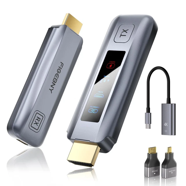 WIRELESS HDMI TRANSMITTER and Receiver 4K Decode 1080P Output Ultra Low ...