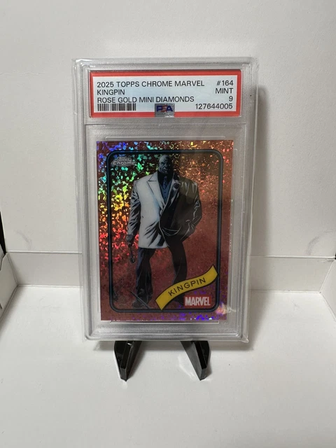 2025 TOPPS CHROME Marvel Kingpin Rose Gold Mini Diamonds # 28/40 PSA 9 ...
