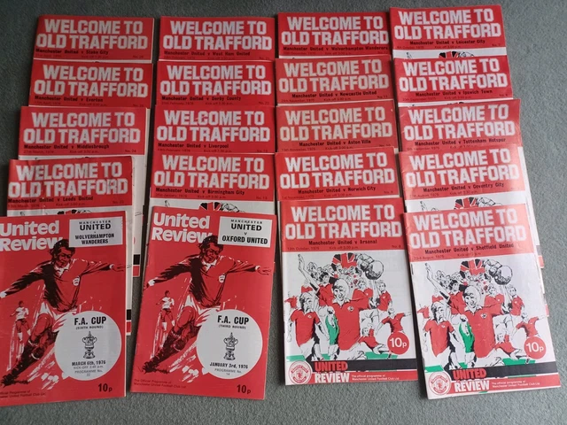 20 MANCHESTER UNITED Home Football Programmes 1975/76 £8.10 - PicClick UK