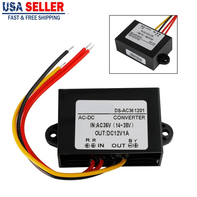 AC-DC BUCK CONVERTER Step Down Module Power Supply AC 36V to DC12V 1A ...