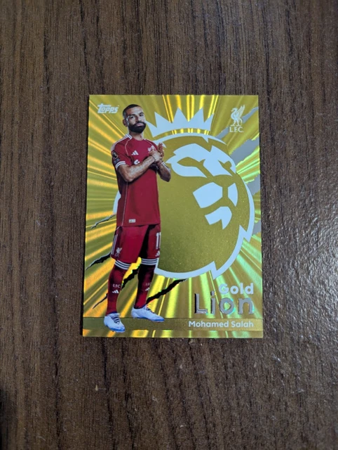 TOPPS PREMIER LEAGUE 2025/2026 Mohamed Salah Gold Lion Insert Liverpool ...