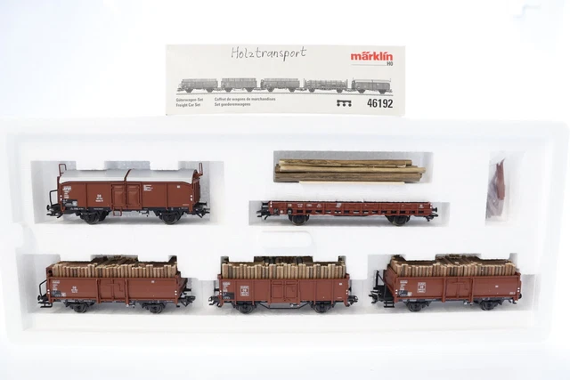 H0 MÄRKLIN 46192 DB Holzverladung Güterwagen Set Ep. III boxcar AC OVP N15 EUR 19,50 - PicClick DE