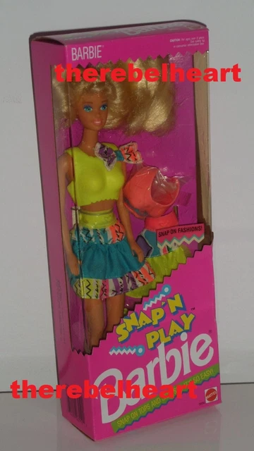 BARBIE SNAP N Play 1991 NRFB Doll MATTEL Snap On Fashions - MIB ...