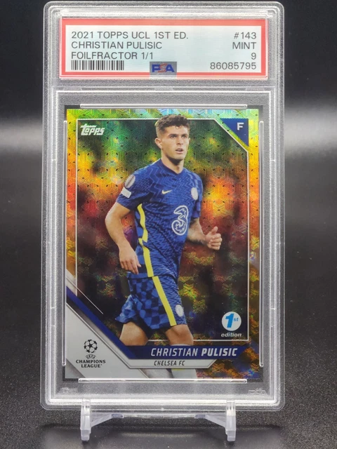 2021-22 TOPPS UCL 1a Edizione Christian Pulisic FOILFRACTOR 1/1 PSA 9 ...