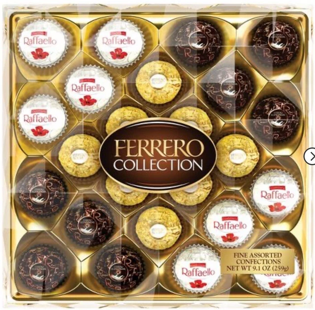 FERRERO ROCHER COLLECTION, Fine Hazelnut Milk Chocolates, 24 Count ...