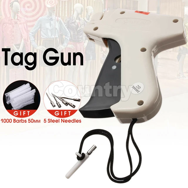 CLOTHES GARMENT PRICE Label Machine Tagging Tags Gun +1000 Barbs 5 ...