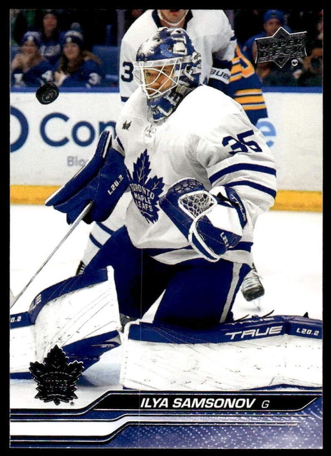 2023-24 PONTE SUPERIORE #422 Ilya Samsonov Toronto foglie d'acero ...