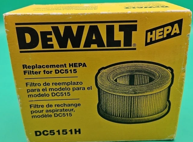DEWALT DC5151H HEPA Replacement Filter For DC515H Vacuums - Washable ...