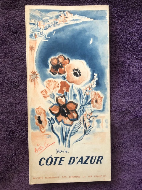 SNCF: RARE SNCF map leaflet - 1948 Côte d'Azur region £15.40 - PicClick UK