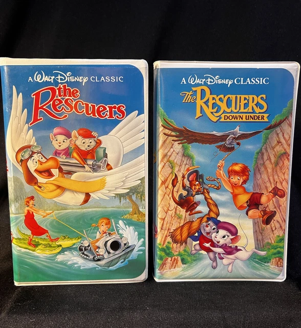 THE RESCUERS & The Rescuers Down Under VHS Tapes Black Diamond Lot of 2 ...