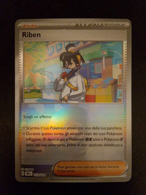 CARTA POKEMON ALLENATORE Aiuto Riben Pre It 098/131 Hrev Pokeball ...