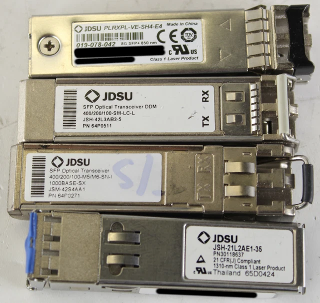 LOT DE 4 JDSU Plusieurs Modèle Émetteur-récepteur SFP Modules EUR 42,29 ...
