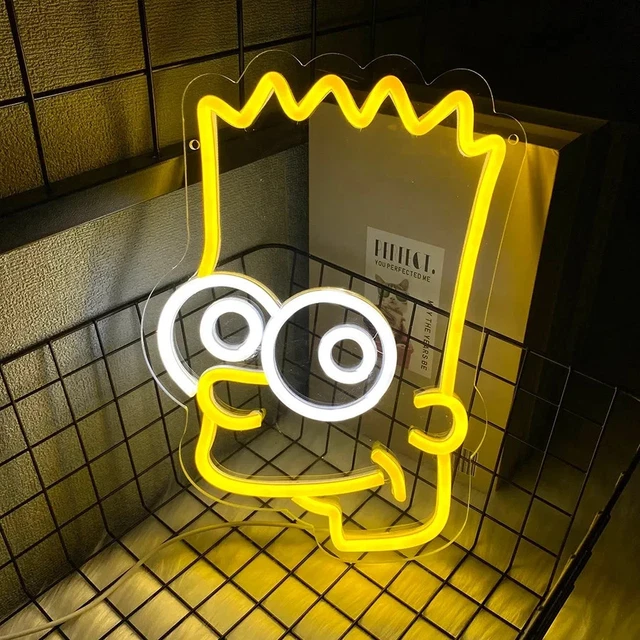 BART SIMPSON RETRO Neon Sign - LED Light Simpsons Cartoon TV Series ...