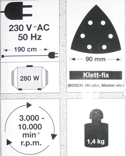 MEISTER CRAFT MDR 280 E Dreieckschleifer Deltaschleifer Schleifmaschine ...